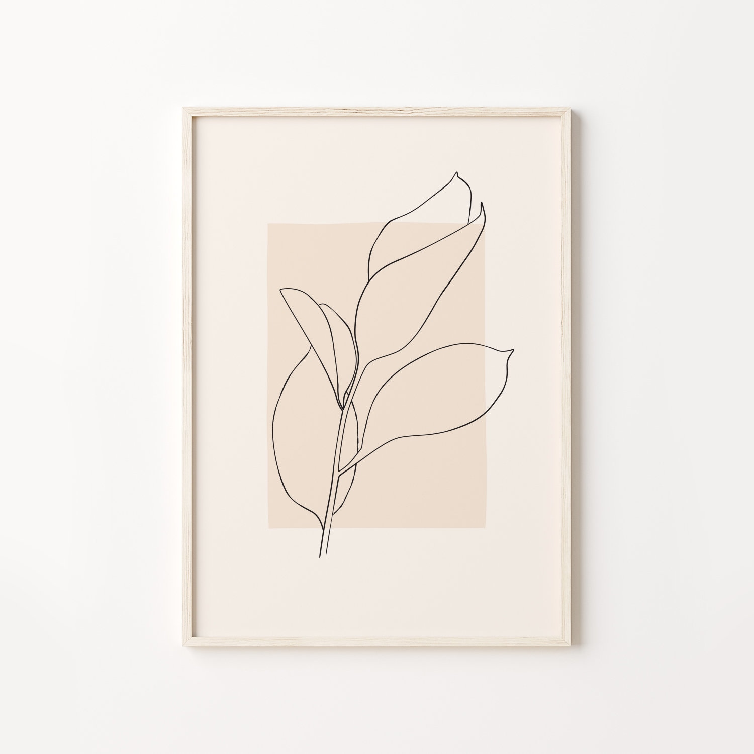 Abstract Leaf Drawing Printable Wall Art Botanic Poster | Etsy