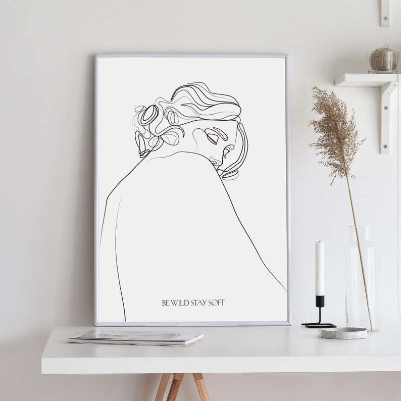 Abstract Woman Line Drawing Printable Woman Line Art Lady - Etsy