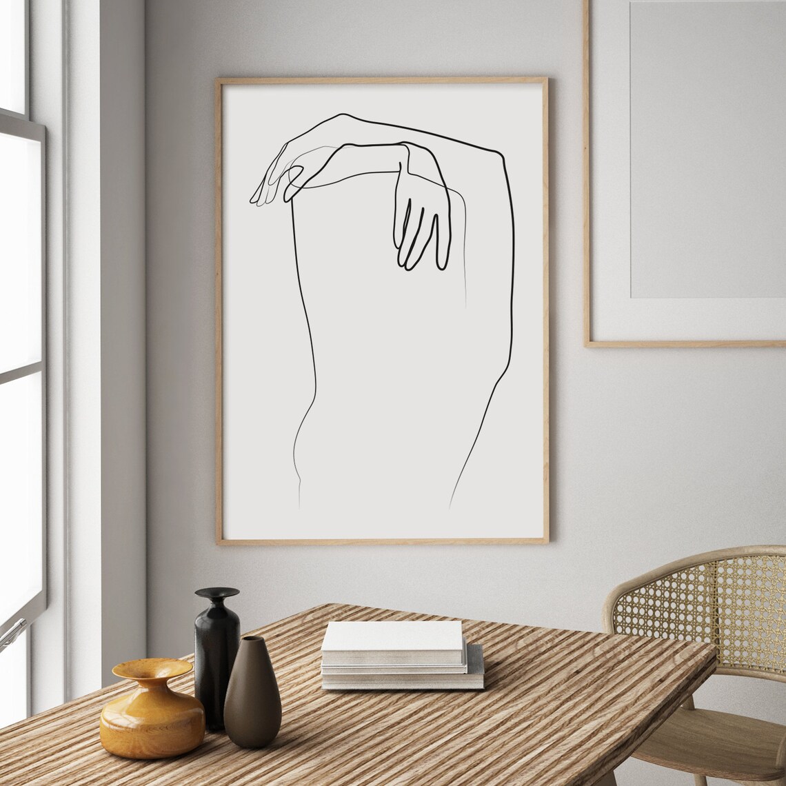 Printable Hands Wall Art Abstract Female Hands Line Drawing | Etsy