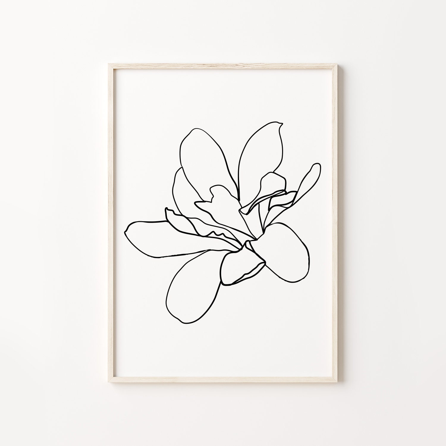 Abstract Magnolia Flower Print Printable Flower Line Art - Etsy