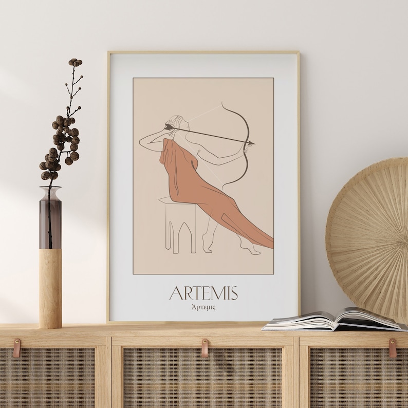 Greek Goddess Artemis Printable Wall Art Greek Mythology Art | Etsy