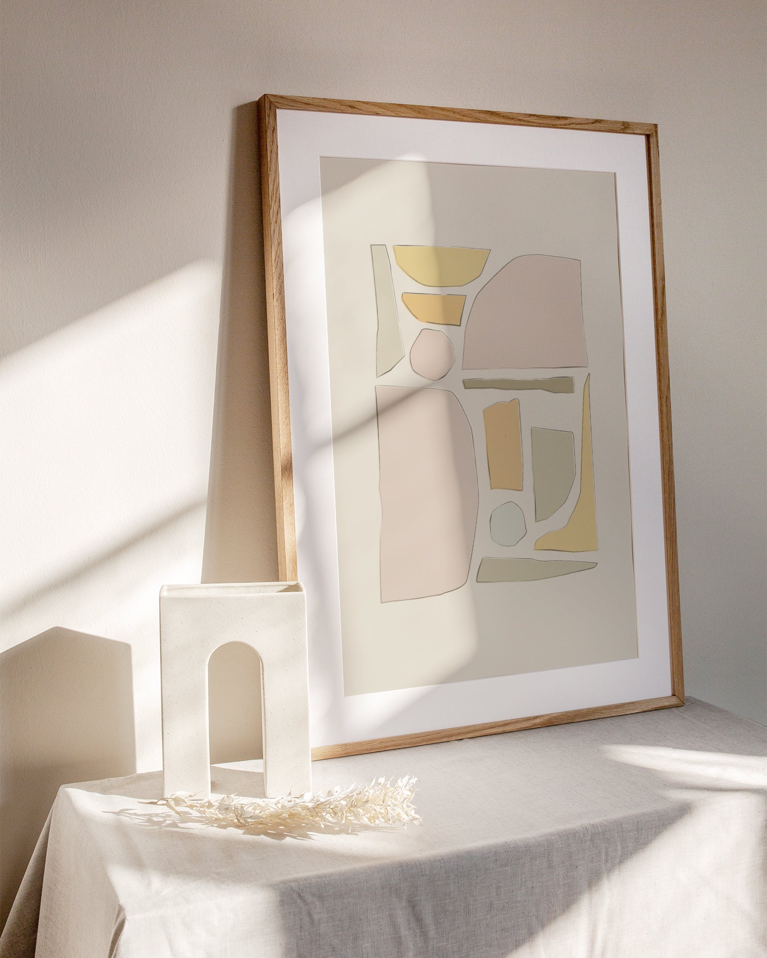 Pastel Decor Neutral Abstract Art Printable Poster Geometric | Etsy