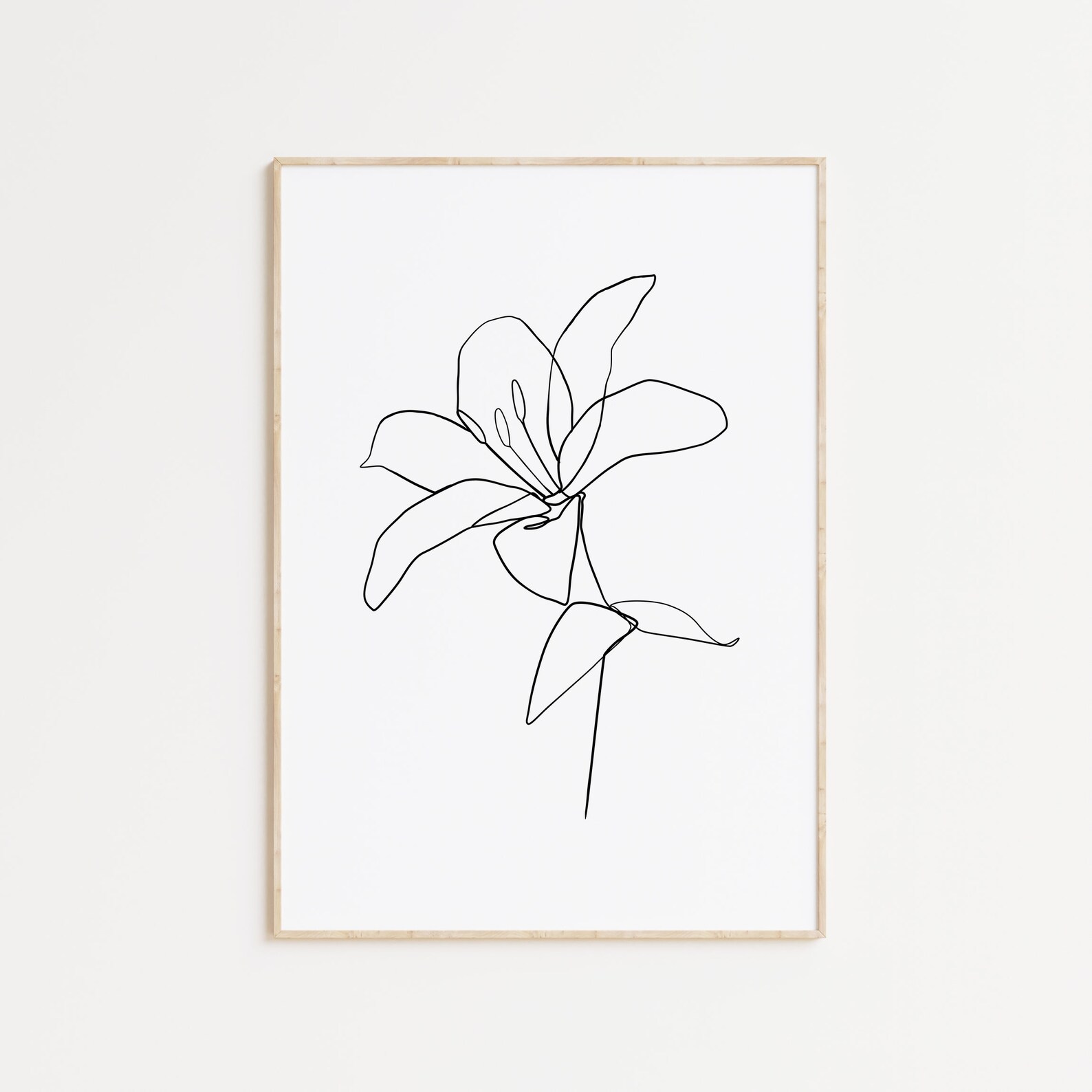 Minimalist Flower Drawing Botanical Drawing Abstract Flower - Etsy