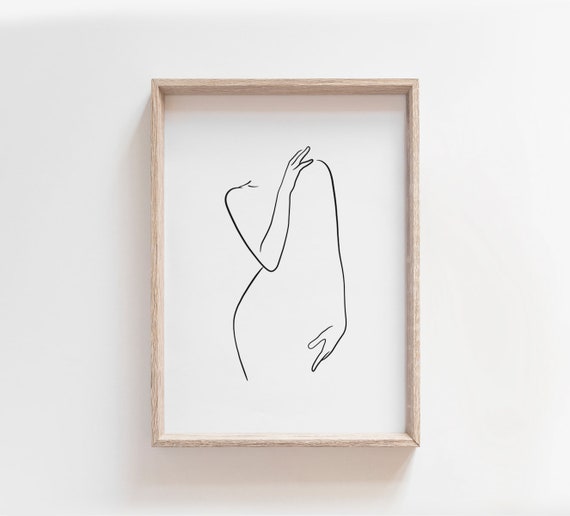 Abstract Woman Body Line Drawing PRINTABLE Female Nudity Wall | Etsy