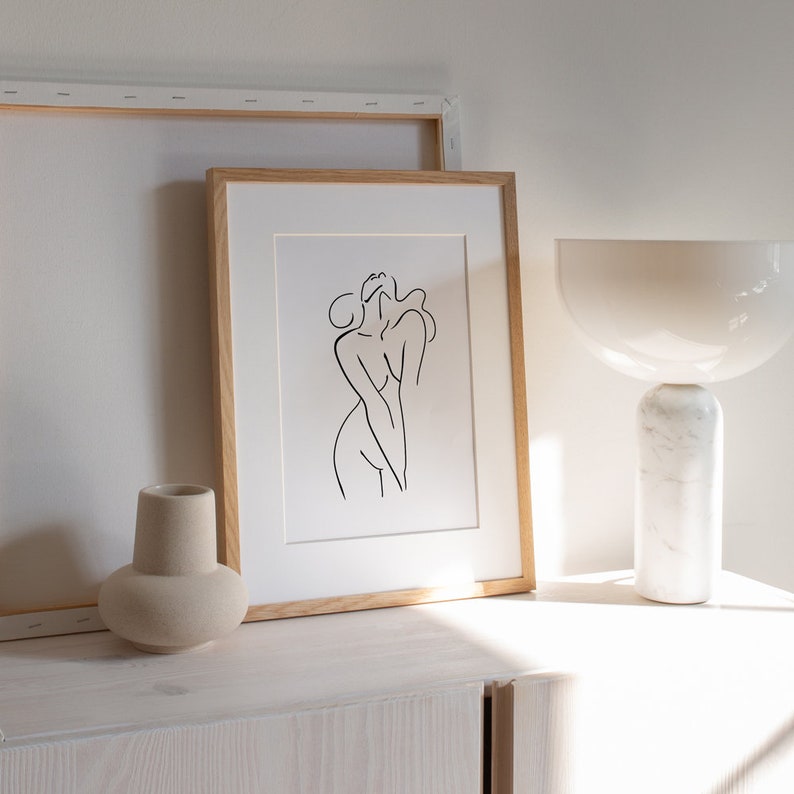 Printable Female Body Woman Art Naked Print Minimalist Girl Etsy