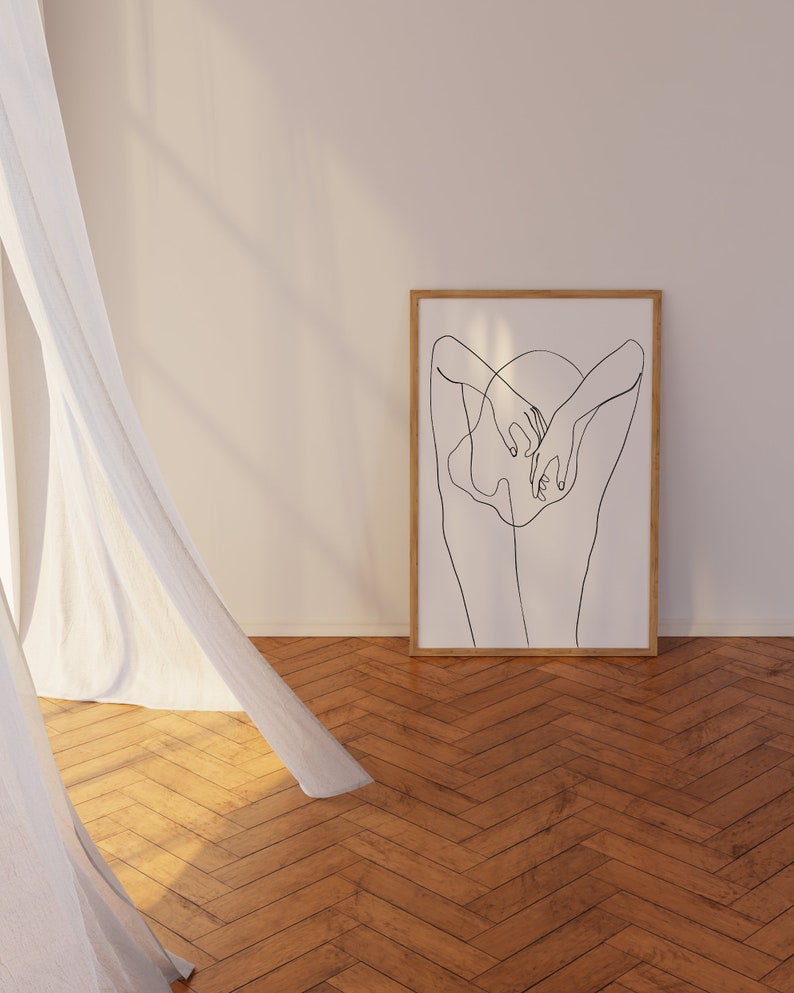 Abstract Female Body Line Drawing Woman Hands Art Female - Etsy