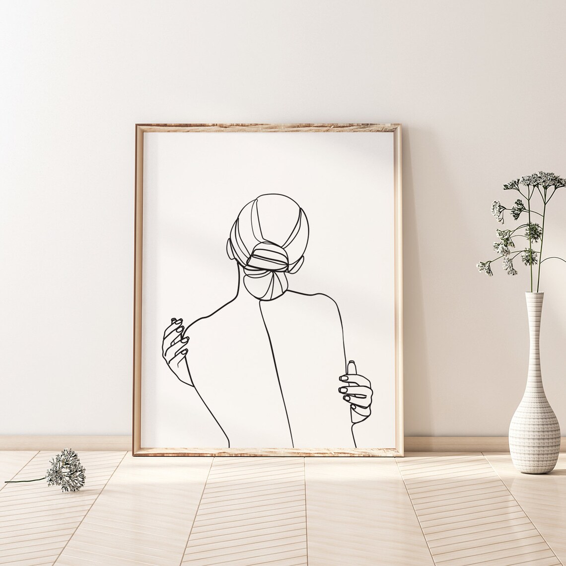 Woman back line drawing Printable wall art Minimalist art | Etsy