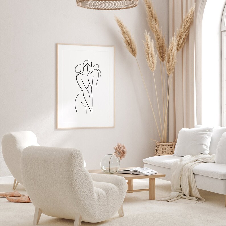 Printable Female Body Woman Art Naked Print Minimalist Girl Etsy