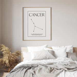 Cancer Constellation Printable Wall Art, Zodiac Print, Cancer Poster ...