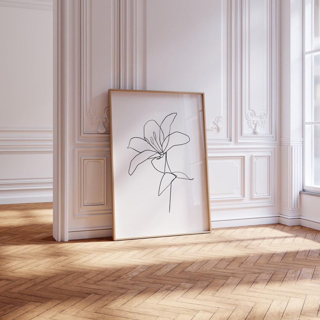 Minimalist Flower Drawing, Botanical Drawing, Abstract Flower Drawing ...