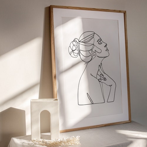Abstract One Line Drawing Woman Line Art PRINTABLE Wall Art - Etsy