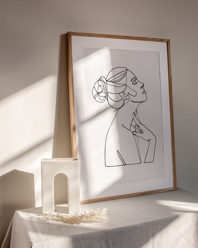 Abstract One Line Drawing Woman Line Art PRINTABLE Wall Art - Etsy