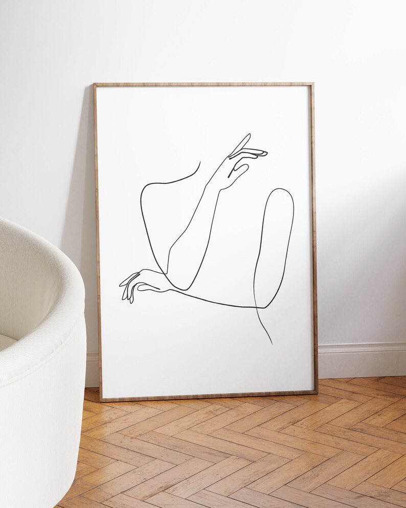 Abstract Female Hands Line Drawing Printable Hands Wall Art - Etsy Canada