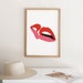 Kiss PRINTABLE Red Lips Print Love Wall Art Two Lips - Etsy