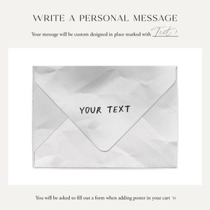 Personalized Poster, Custom Text Poster, Text on Envelope Printable ...