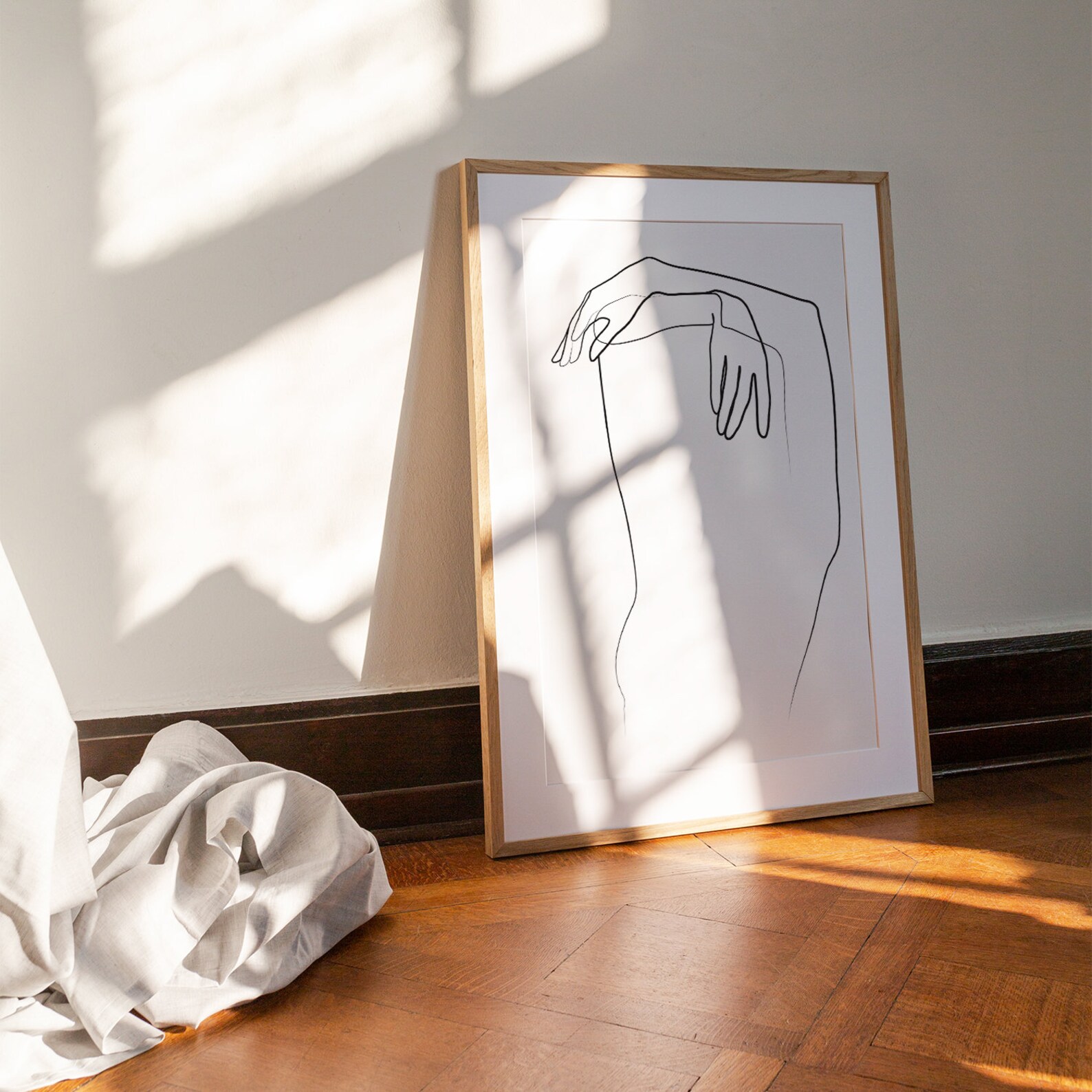 Printable Hands Wall Art Abstract Female Hands Line Drawing | Etsy