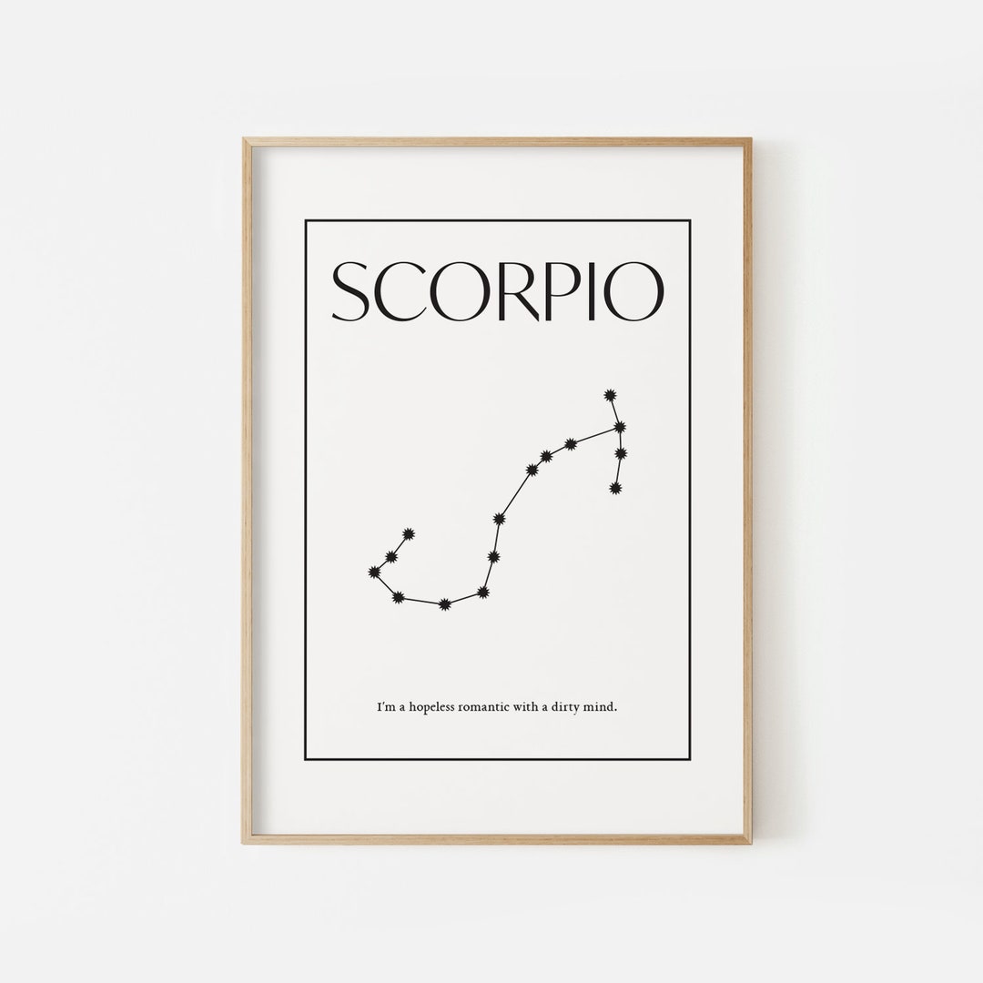 Scorpio Print, Horoscope Decor, Scorpio Constellation, Zodiac Wall Art ...