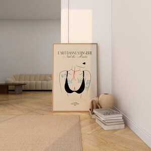 Tattooed Lady Printable Art, Modern Woman Line Art, Lingerie Poster ...