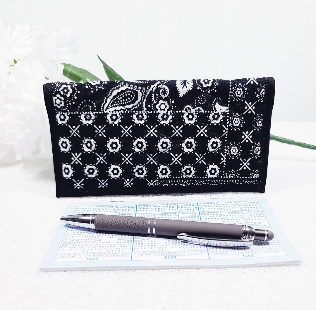 Quilted Checkbook Cover Black & White Checkbook Cover Fabric - Etsy