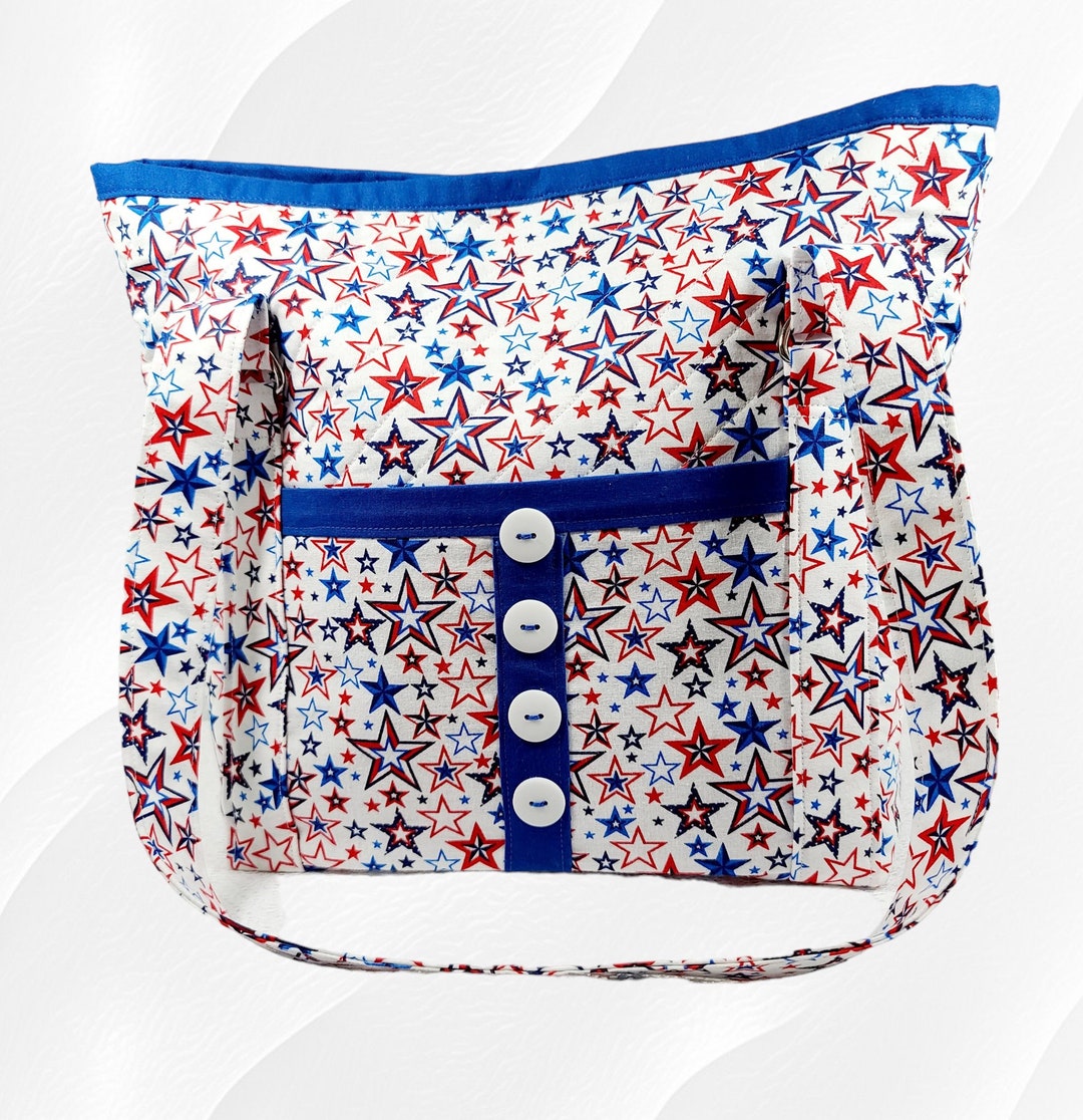 Star Patriotic Purse, Patriotic Tote Purse, Quilted Purse, Open Top ...