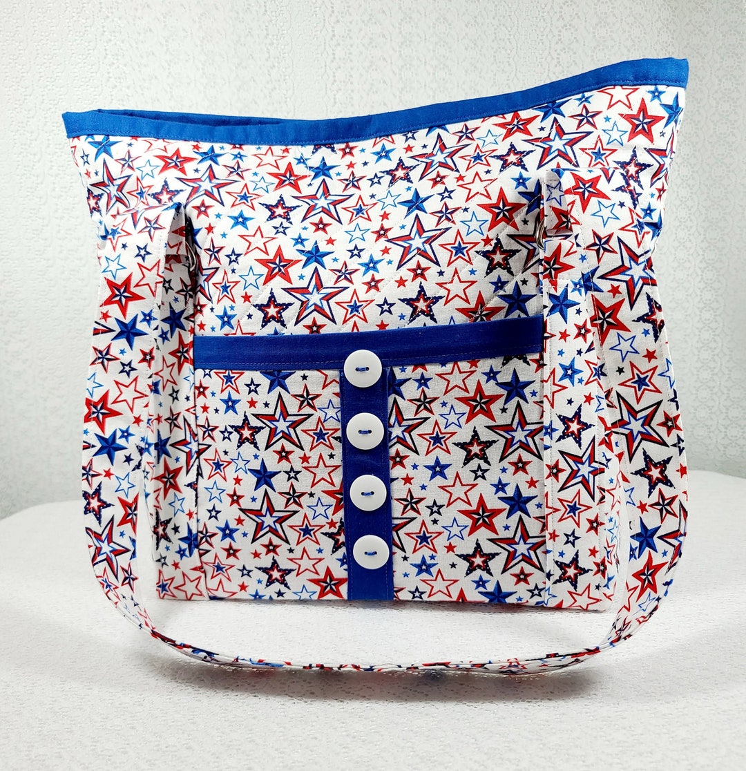Star Patriotic Purse, Patriotic Tote Purse, Quilted Purse, Open Top ...