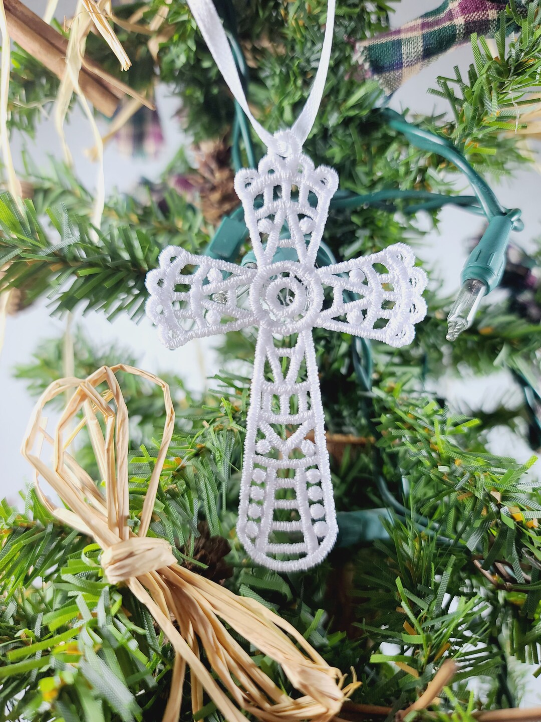 Pocket Lace Crosses set of 4, Freestanding Lace Crosses, White Lace ...