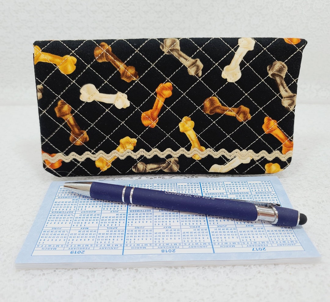 Dog Bone Checkbook Cover: Quilted Cotton Fabric - Etsy