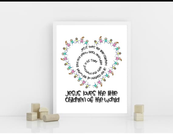 Jesus Loves the Little Children Digital Download Wall Art - Etsy