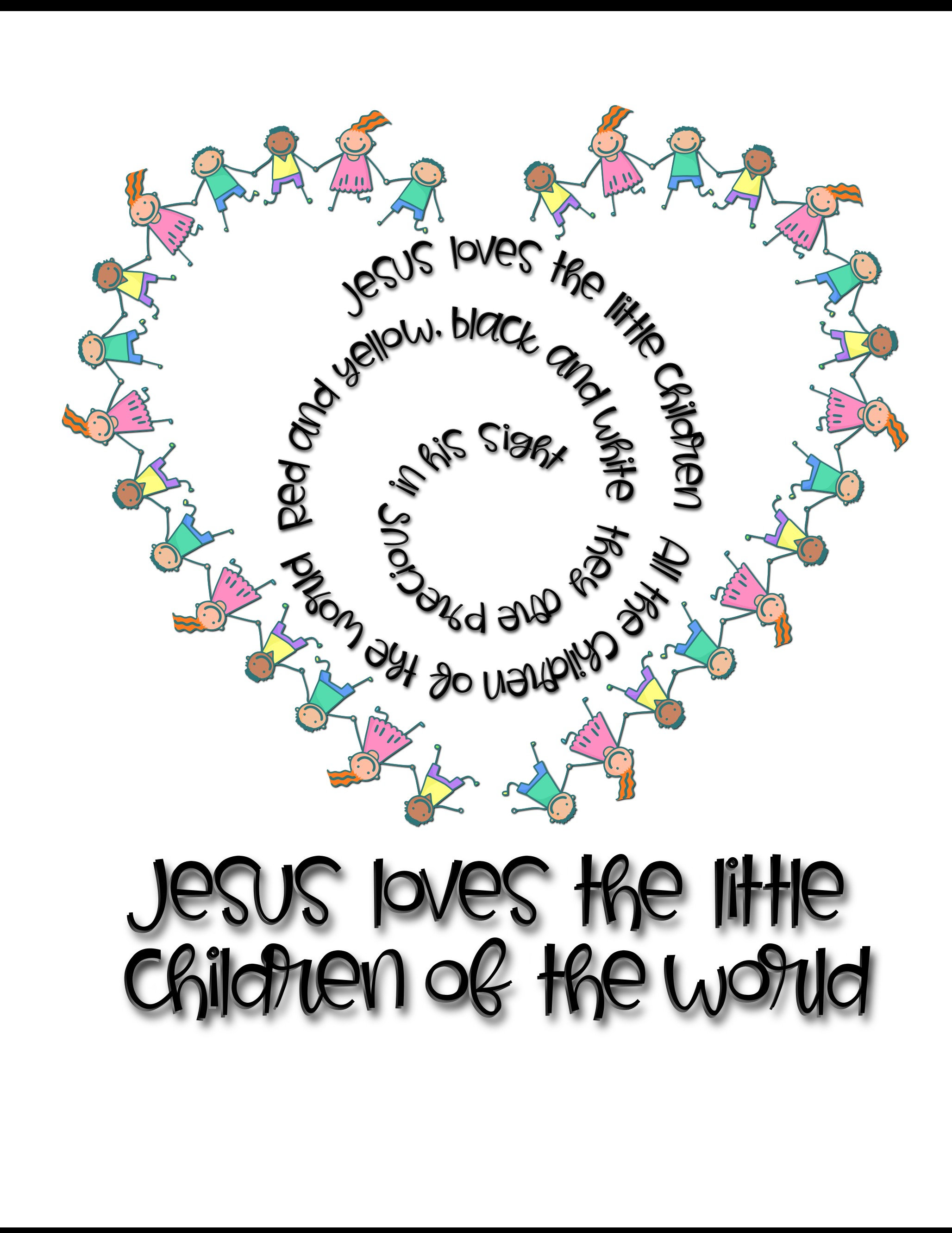 Jesus Loves the Little Children Digital Download Wall Art | Nursery ...