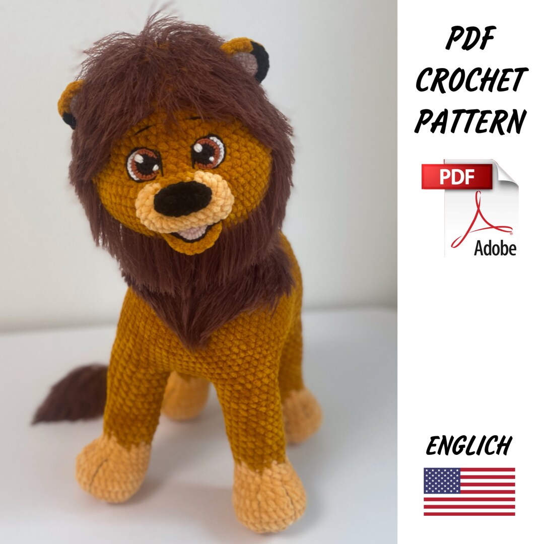 Crochet Pattern Lion/ Funny Plush Lion/ Crochet Design PDF Lion ...