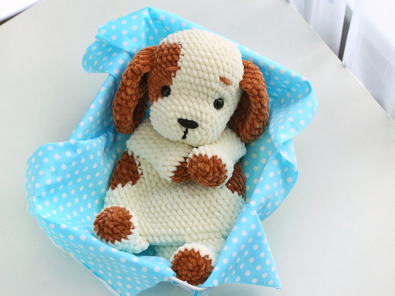 Crochet Puppy Lovey Amigurumi Comforter Cuddle Toy Crochet - Etsy