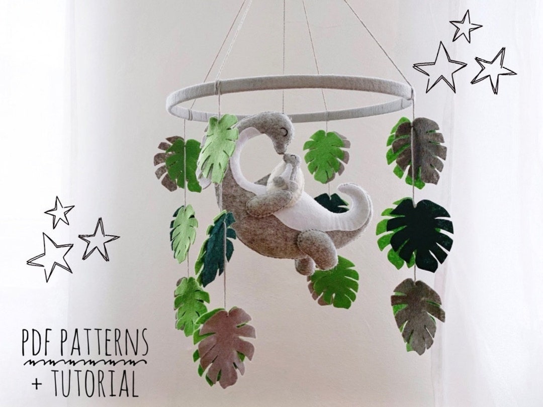 Dinosaur Baby Mobile Sewing PDF Pattern Dragon Felt Patterns Safari ...