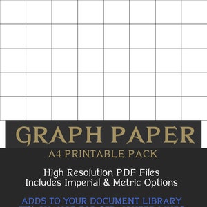 A4 Graph Paper Printable Pack, Coordinate & Engineer Paper, Multiple ...