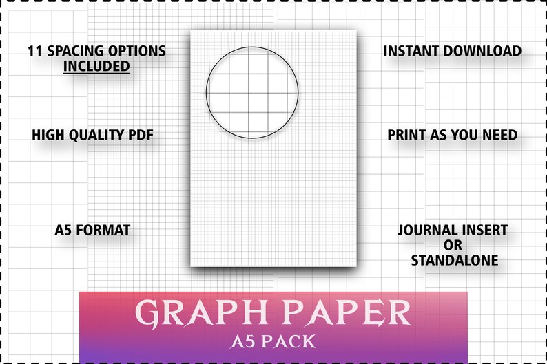 A5 Graph Paper Printable Pack Coordinate & Engineer Paper - Etsy