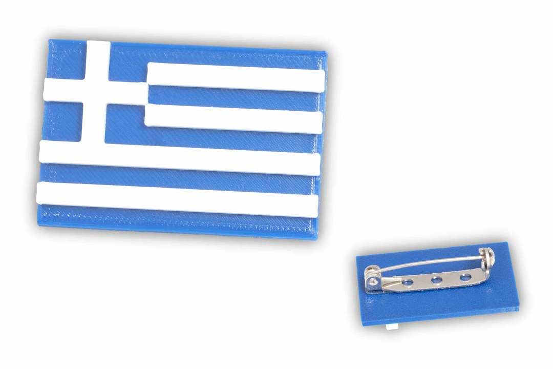 Greek Flag Pin With Lock Bar, Celebrate Greek Heritage, Made in USA - Etsy