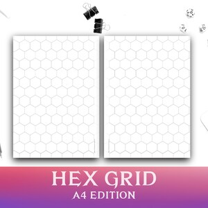 Hex Grid Printable, A4, Tabletop Gaming, Mobile Gaming, Disc Bound Adventure Diary Insert ...