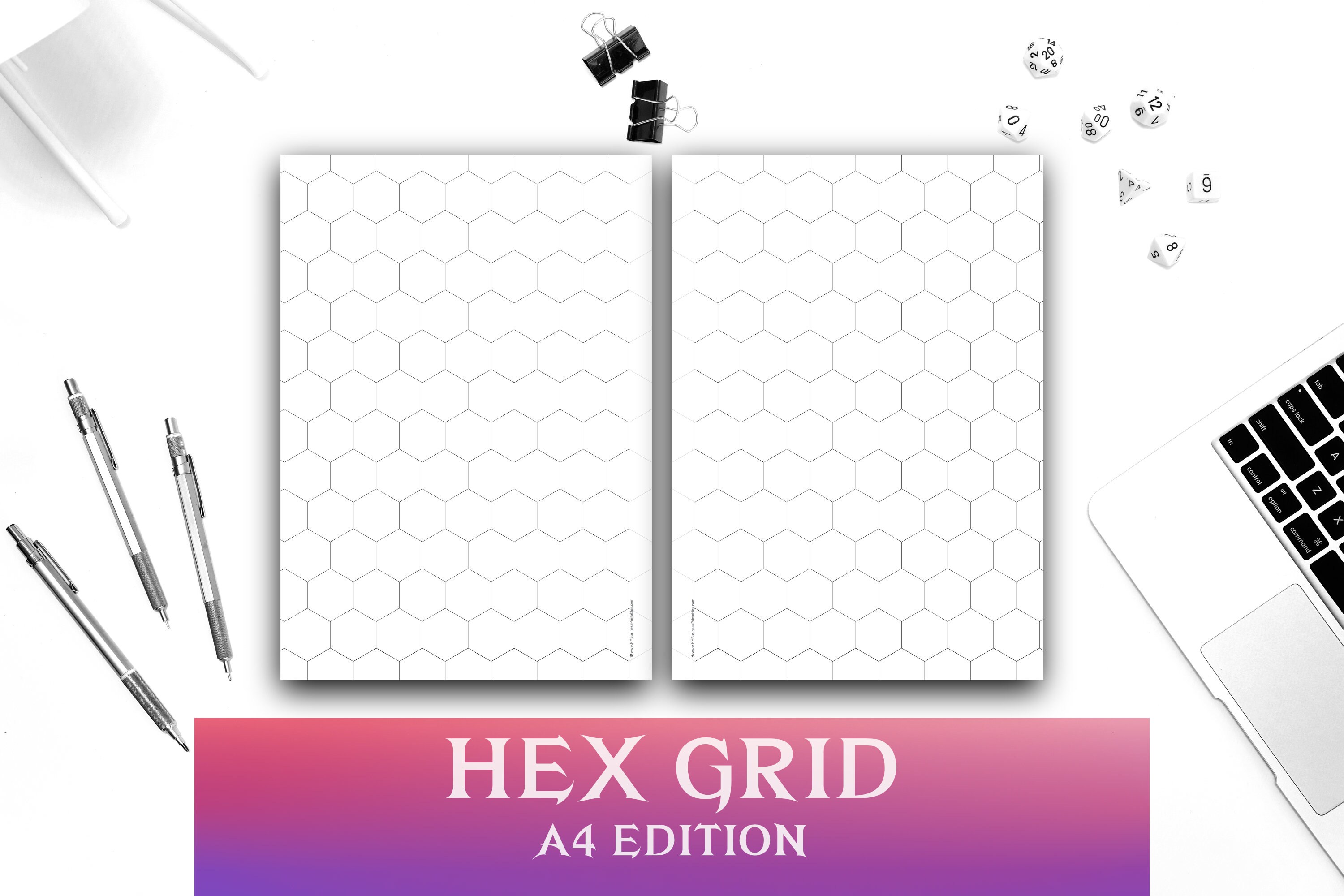Hex Grid Printable, A4, Tabletop Gaming, Mobile Gaming, Disc Bound ...