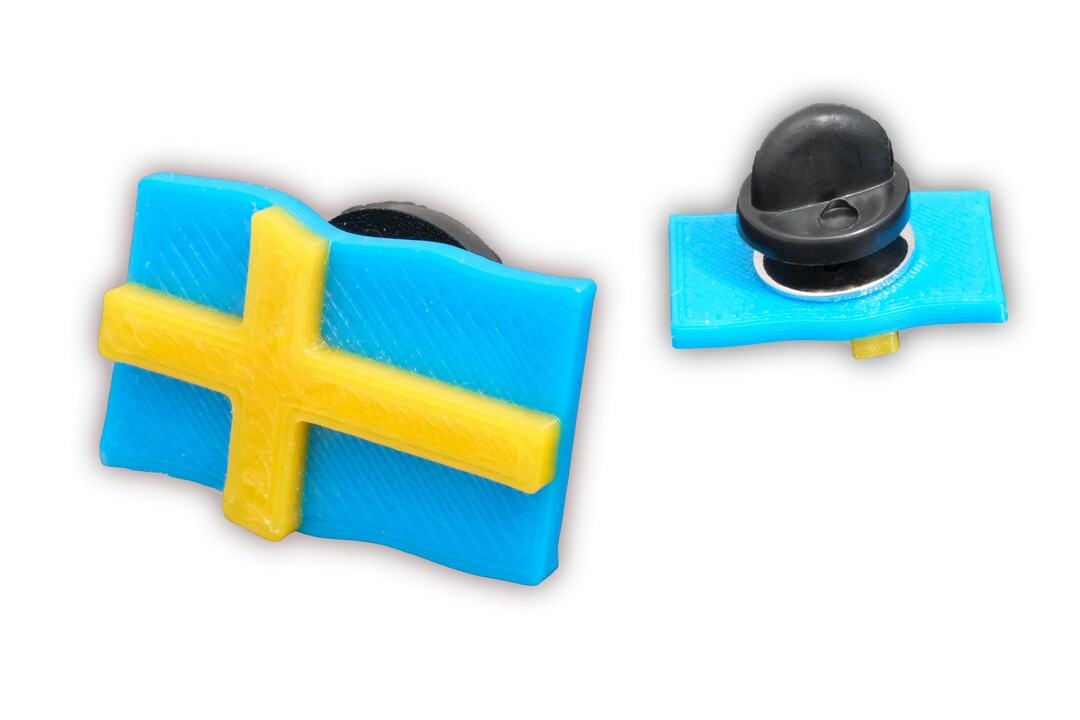Sweden Flag Lapel Charm Pin, Sweden Pin, With Rubber Backing, Made in ...