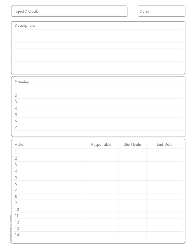 Project Tracker Printable Letter Efficient Planning Action - Etsy