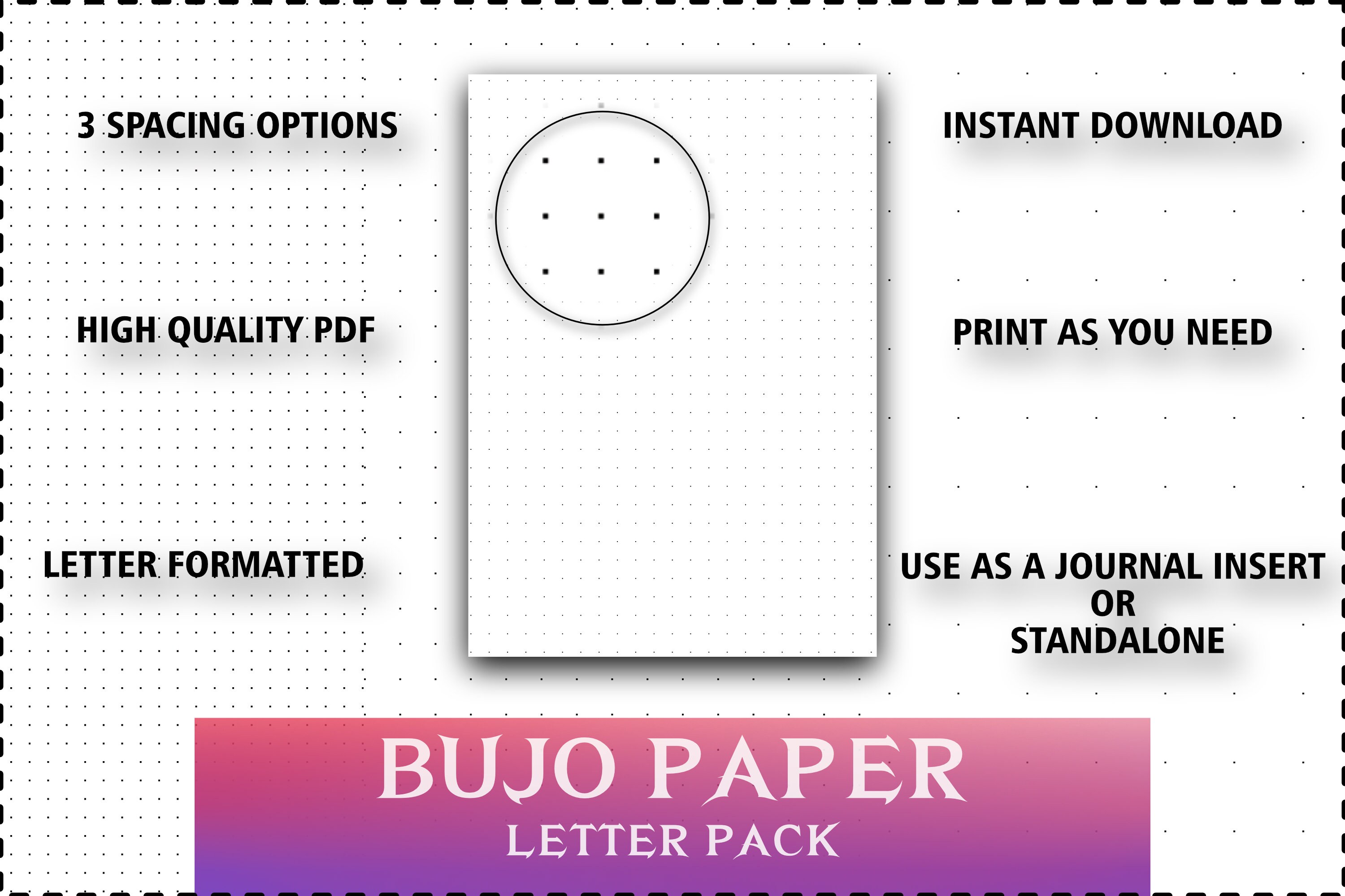 Bullet Journal Printable, Letter, BUJO Printable, Diary Insert ...