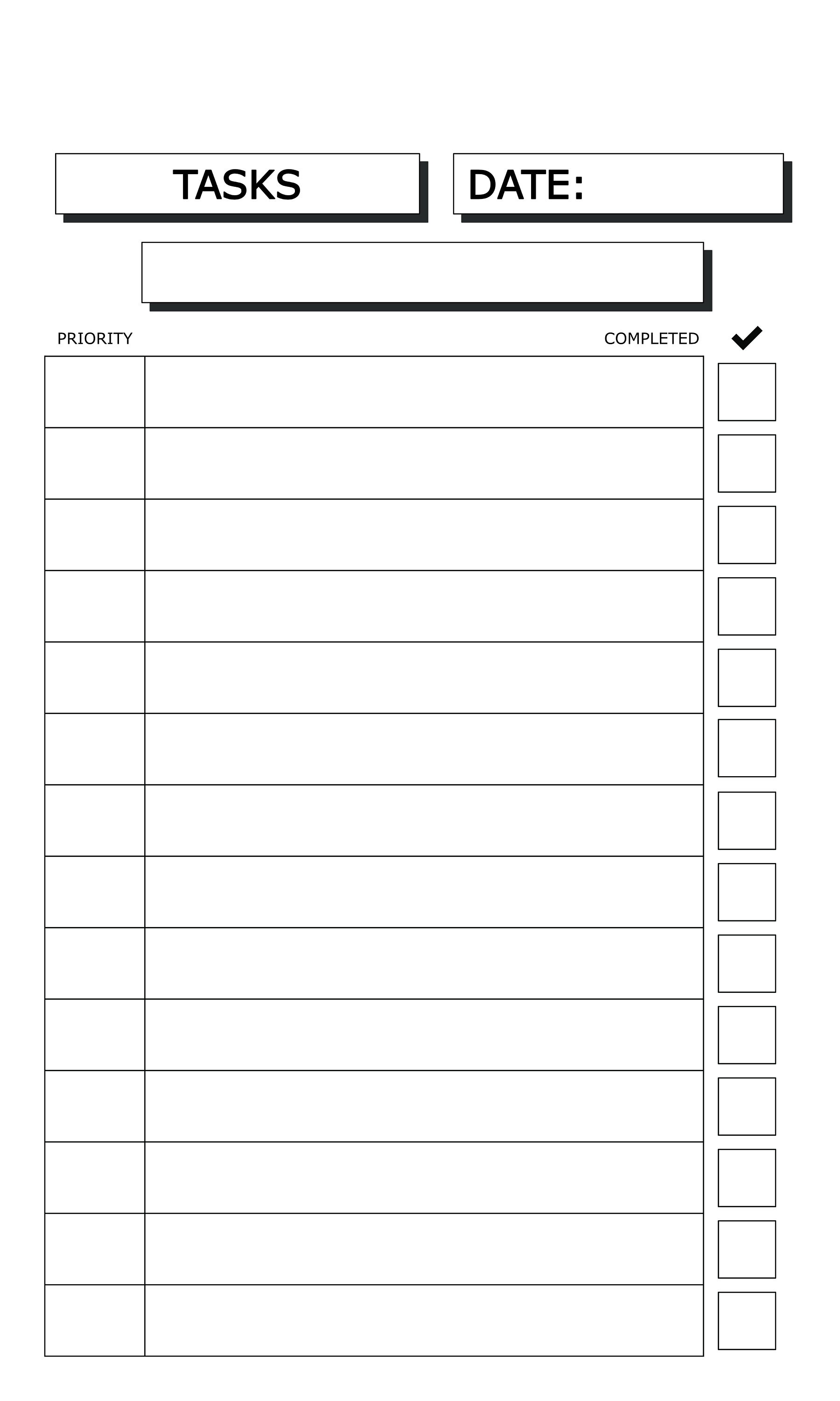 3x5 Index Card Printable Compact Task List Get Things Done Efficiently ...