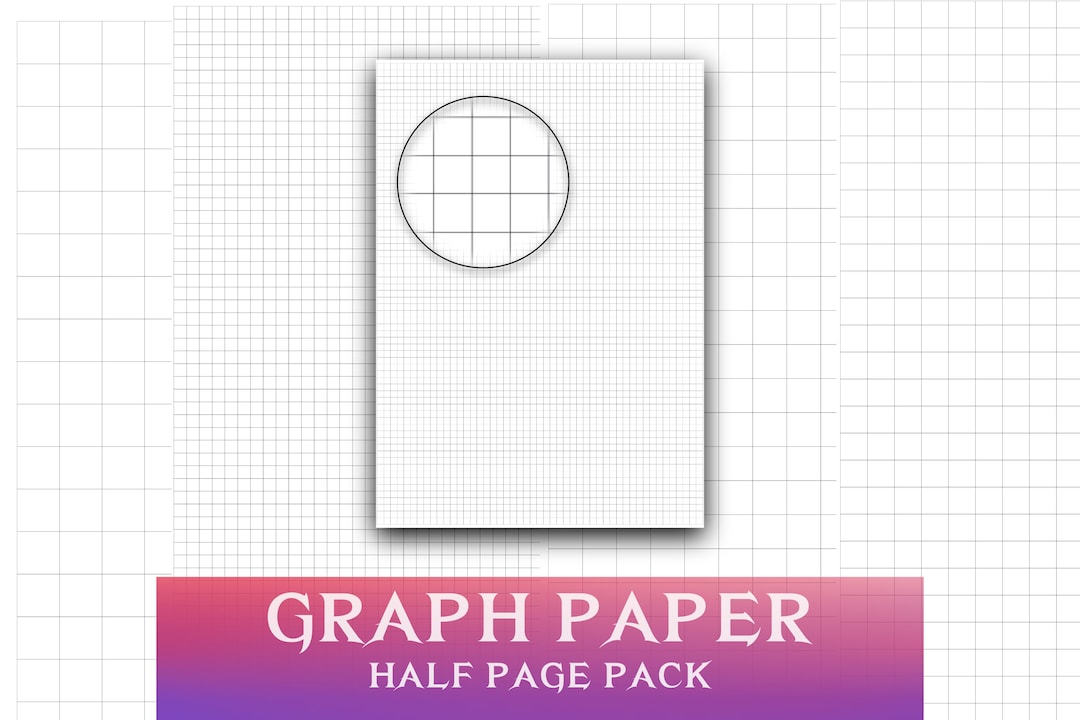 Half Letter Graph Paper Pack, Coordinate & Engineer Paper, Multiple ...