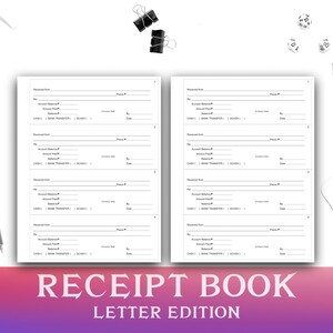 Receipt Book Printable, Letter, Polish Your Small Business Sales Flow ...