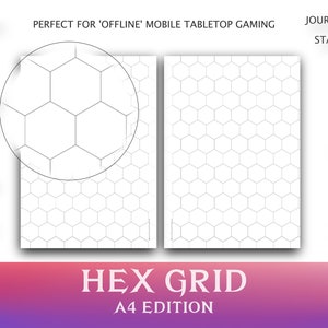 Hex Grid Printable, A4, Tabletop Gaming, Mobile Gaming, Disc Bound ...