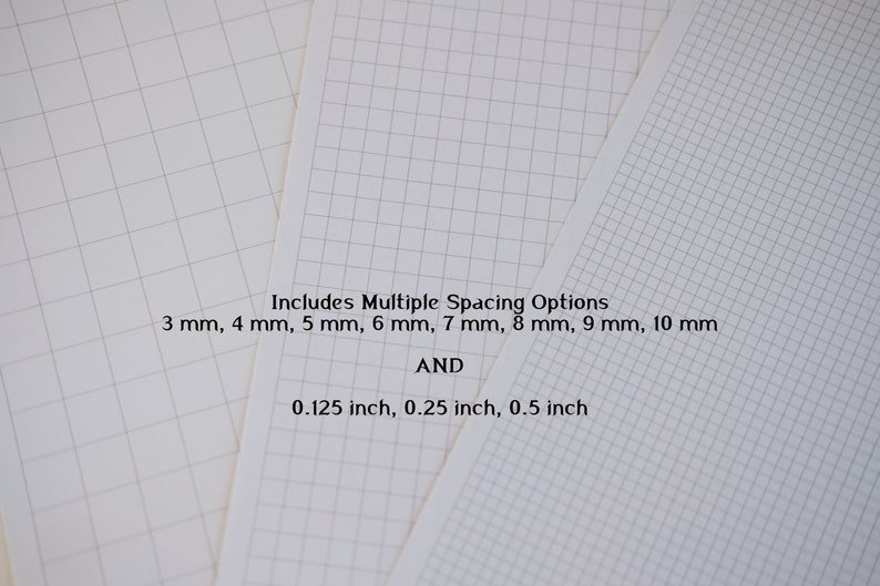 A5 Graph Paper Printable Pack, Coordinate & Engineer Paper, Multiple ...