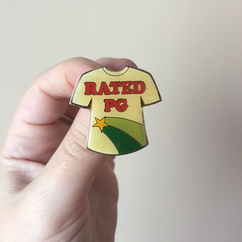 RATED PG Vintage Enamel Lapel Pin 1970s, 1960s Collectible Pin Brooch T ...