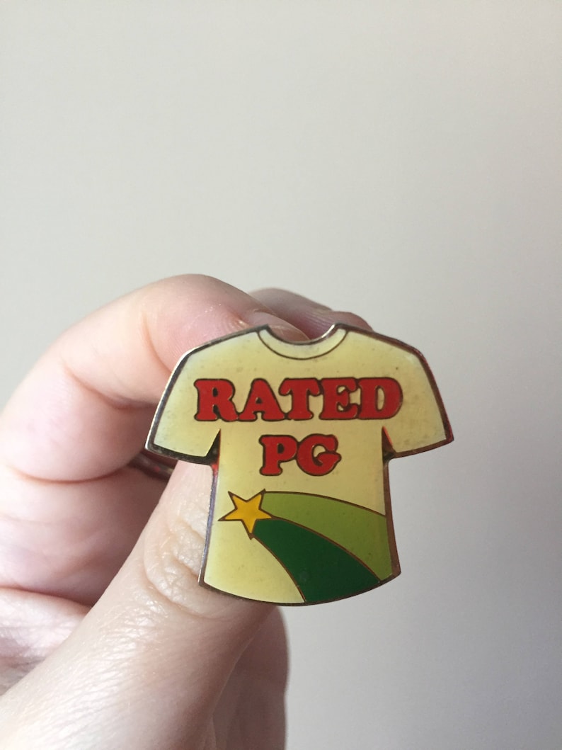 RATED PG Vintage Enamel Lapel Pin 1970s, 1960s Collectible Pin Brooch T ...