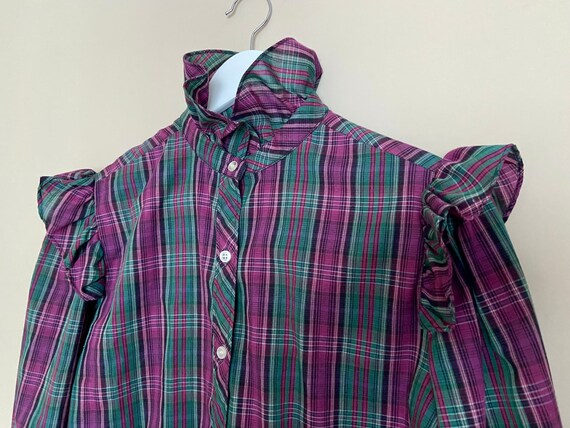 Vintage Early 1980s Prairie Style Button Up Blouse wi… - Gem