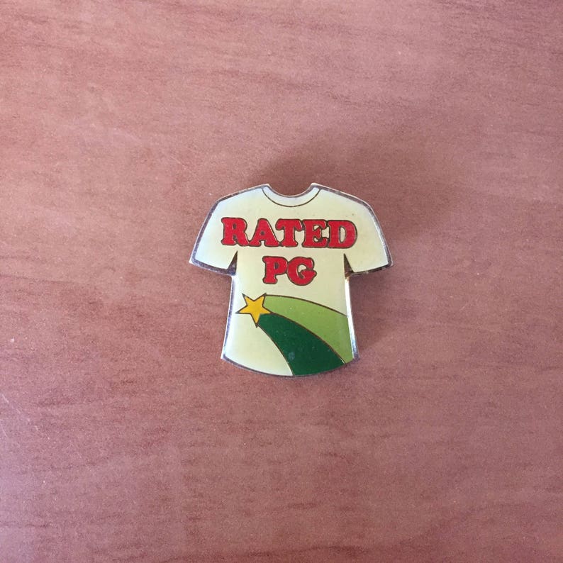 RATED PG Vintage Enamel Lapel Pin 1970s, 1960s Collectible Pin Brooch T ...