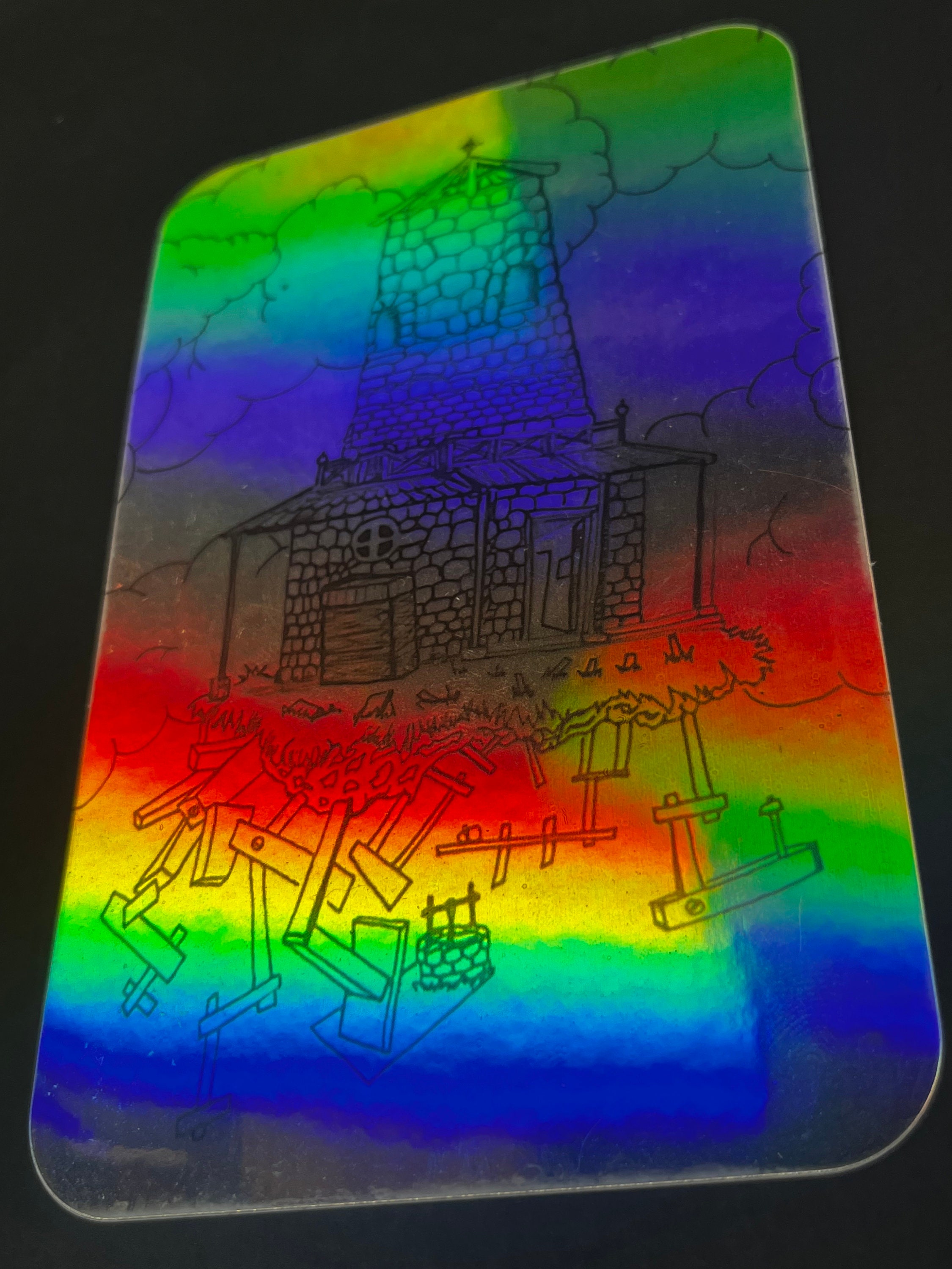 Floating Hut Holographic Sticker - Etsy